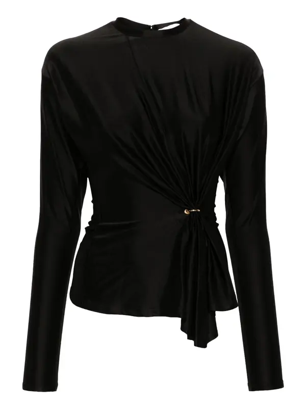 Rabanne Gathered Detail Top - Black