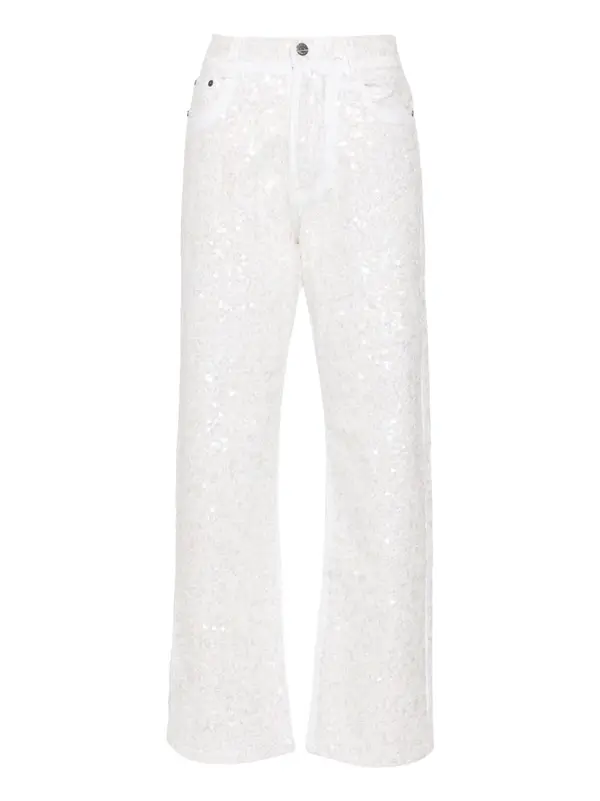 P.a.r.o.s.h Guff Sequin-embellished Jeans - White