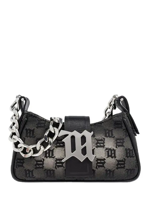 MISBHV Monogram Plaque Chain Shoulder Bag - Grey