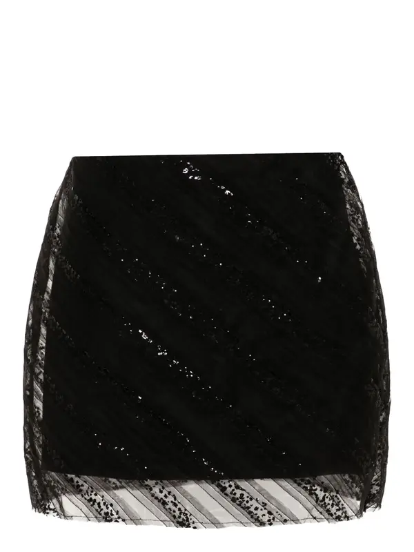 Viktor & Rolf Tulle-overlay Mini Skirt - Black