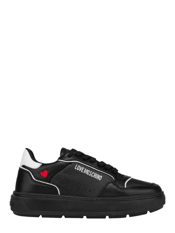 Moschino Logo-print Panelled Sneakers - Black