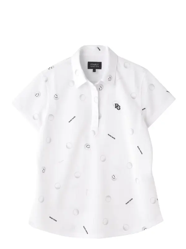 PEARLY GATES All-over Logo Print Polo - White