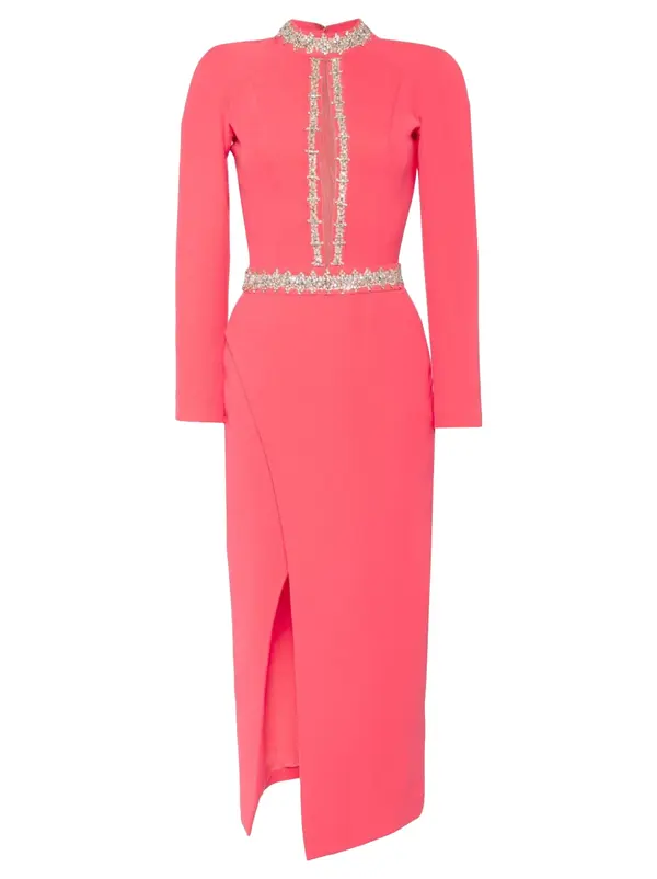 SAIID KOBEISY Crystal-embellished Midi Dress - Pink