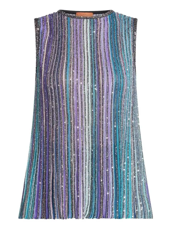 Missoni Sequinned Pleated Top - Blue