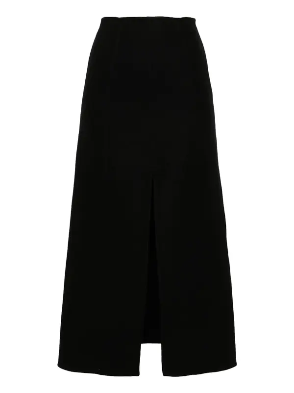 Ermanno Scervino Felted A-line Midi Skirt - Black