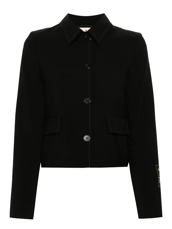 Marni Contrast-stitching Jacket - Black
