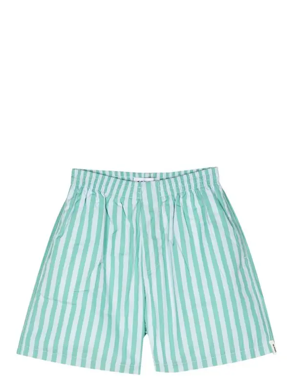 Sunnei Striped Cotton Bermuda Shorts - Green