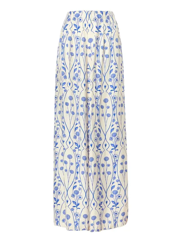 Agua Bendita Pinon Printed Palazzo Pants - White