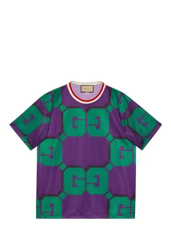 Gucci Gg Print Mesh T-shirt - Purple/green