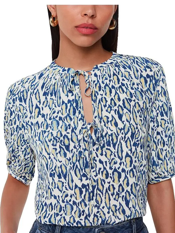 Whistles Flaming Leopard Print Blouse - Ivory/multi