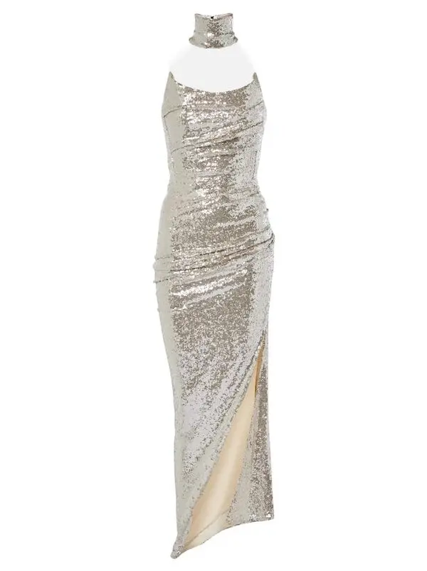 Maticevski Exhilarate Sequined Gown - Silver