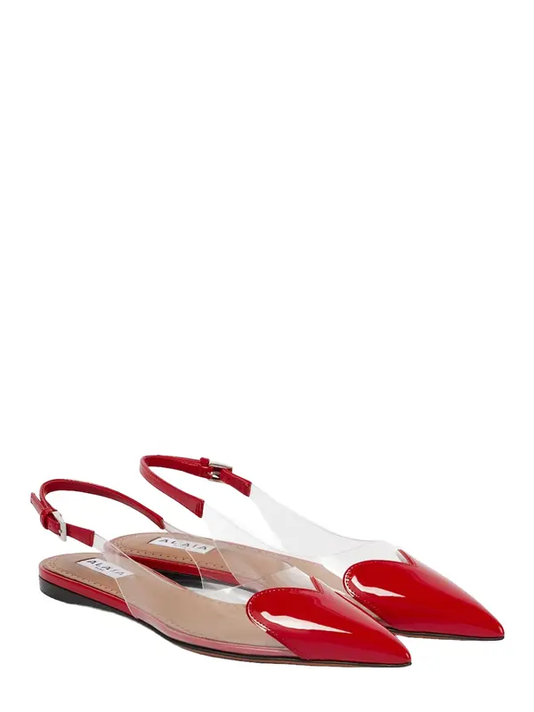 Alaïa Le Cœur Slingback Flats - Red