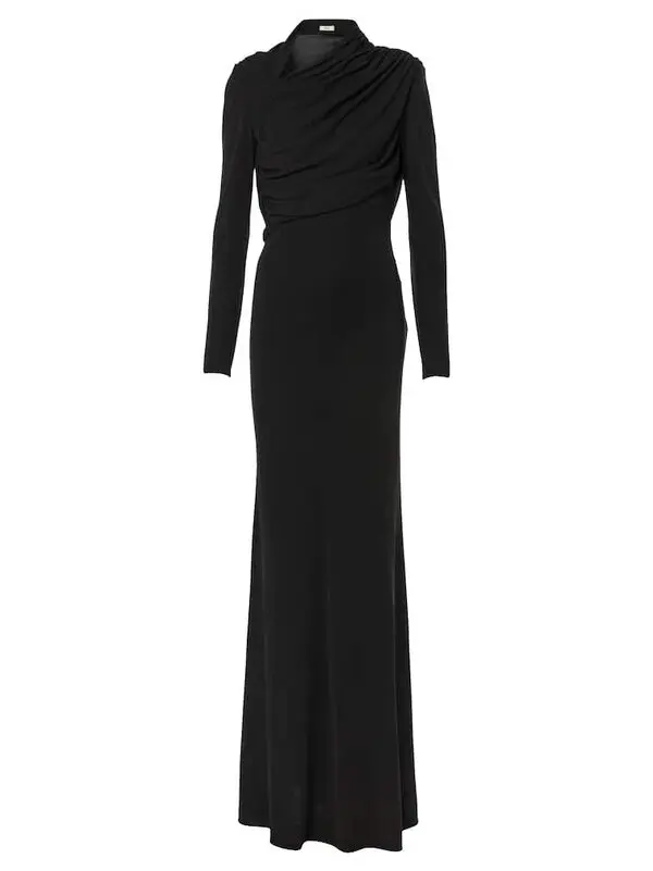 FFORME Joy Pleated Jersey Maxi Dress - Black