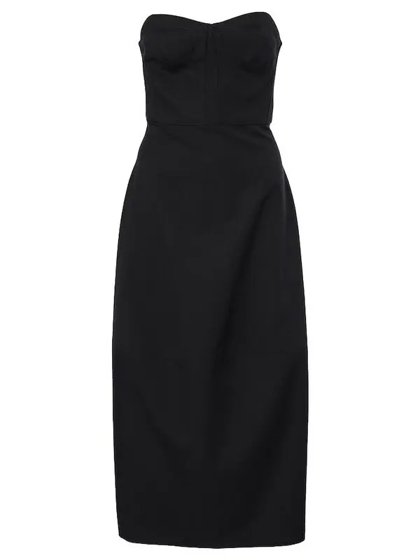 FFORME Jett Cotton And Wool Corset Dress - Black