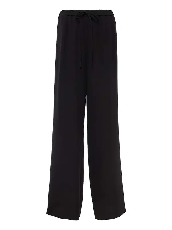 Valentino Garavani Cady Couture Wide-leg Pants - Black