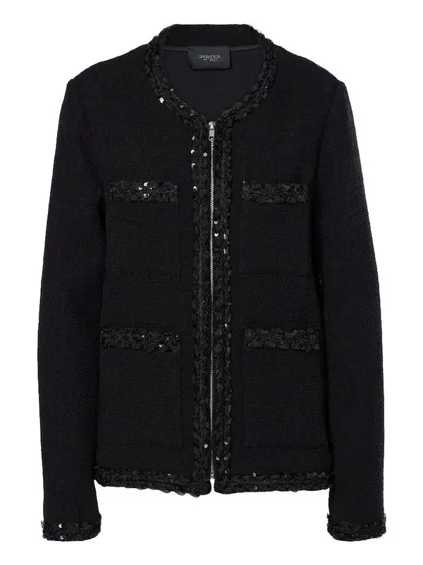 Giambattista Valli Sequined Wool-blend Jacket - Black
