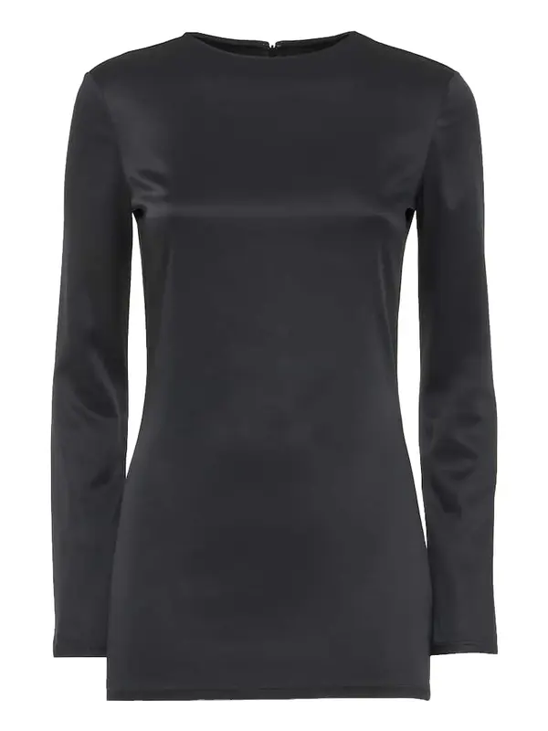 Khaite Vlad Satin Cady Top - Black