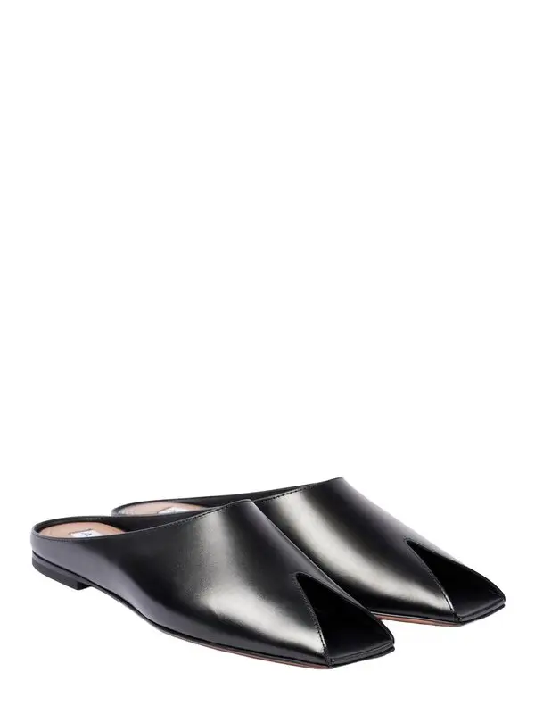 Alaïa Spike Leather Mules - Black