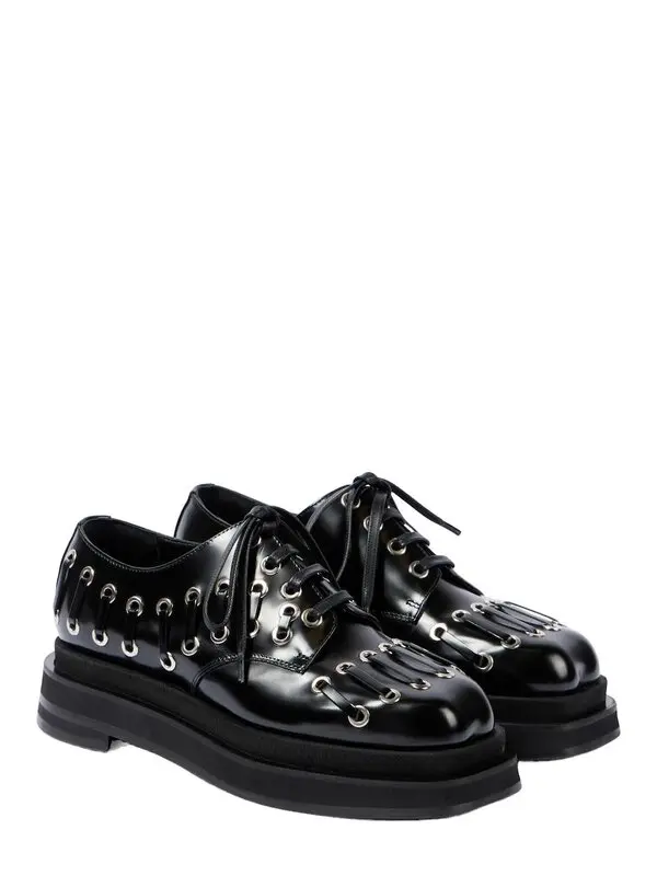 Simone Rocha Leather Platform Brogues - Black