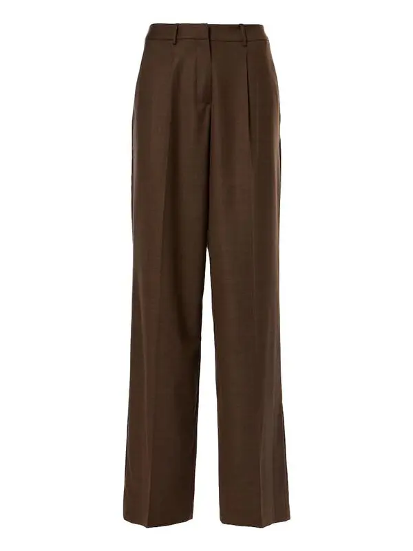 Magda Butrym Wool Wide-leg Pants - Brown