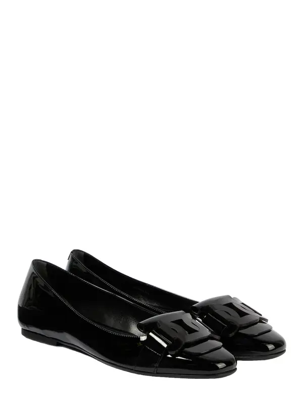 TOD'S Kate Patent Leather Ballerinas - Black