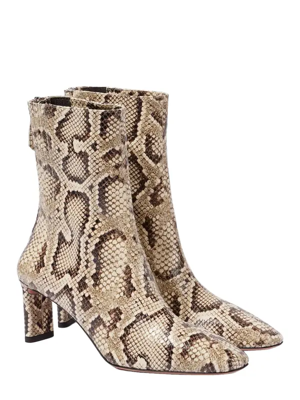 AQUAZZURA Blade Snake-effect Leather Ankle Boots - Multicoloured