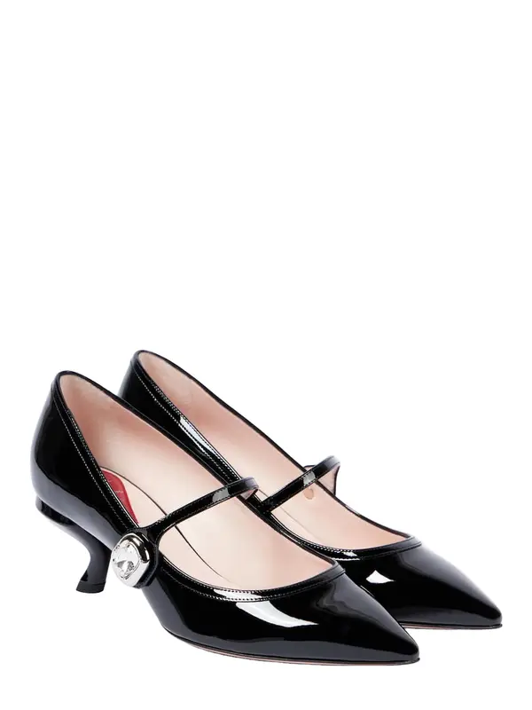 ROGER VIVIER Virgule Babies Mary Jane Pumps - Black