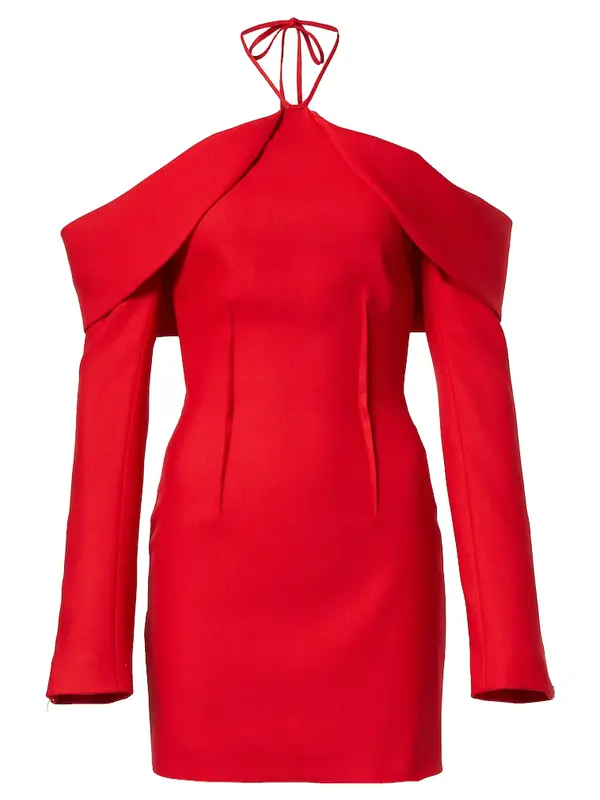 David Koma Wool-blend Minidress - Red