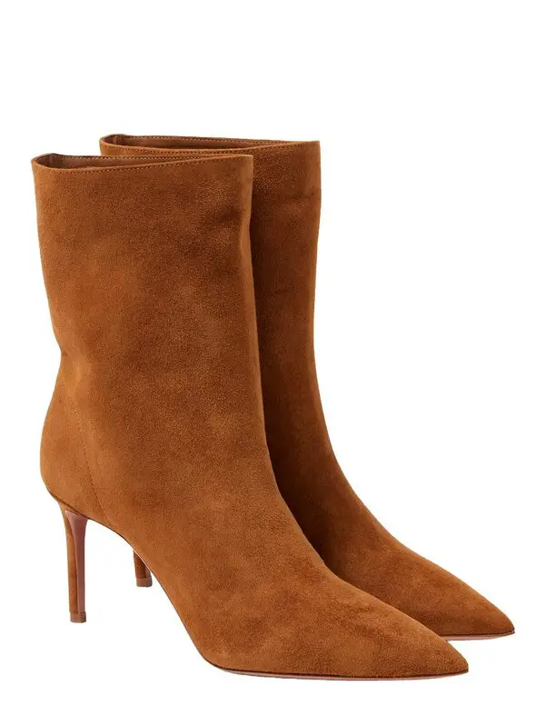 AQUAZZURA Matignon Suede Booties - Brown
