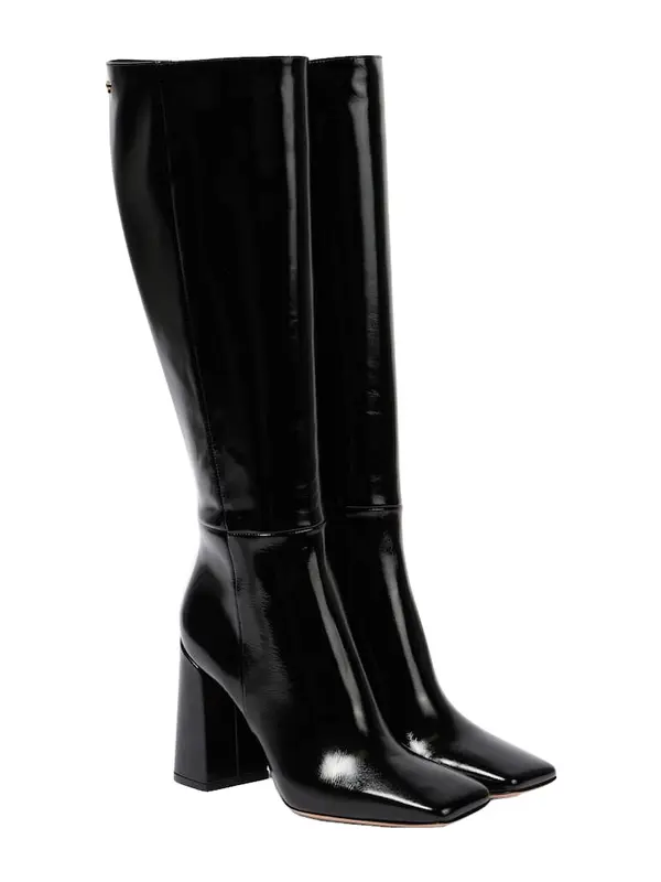 GIANVITO ROSSI 95 Patent Leather Knee-high Boots - Black