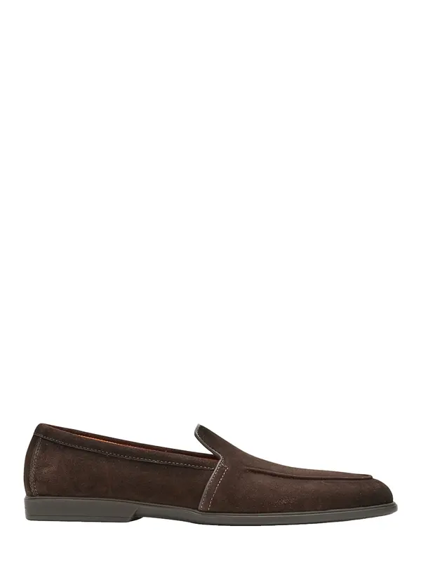 Santoni Malibu Suede Loafers - Dark Brown