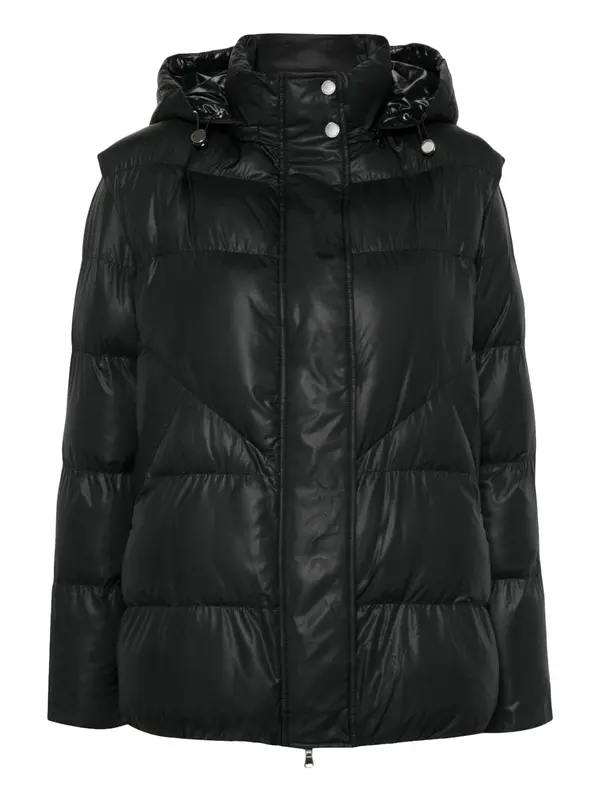 Patrizia Pepe Hooded Puffer Jacket - Black