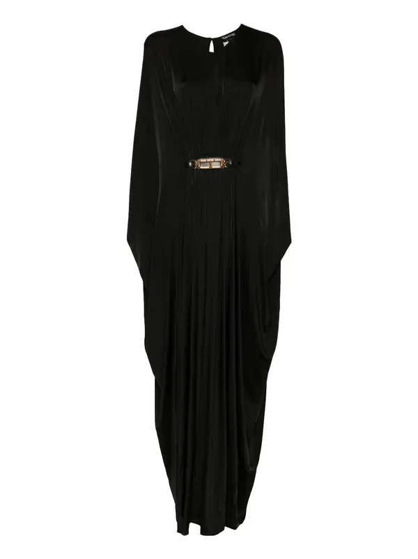 TOM FORD Belted Stretch-design Kaftan - Black