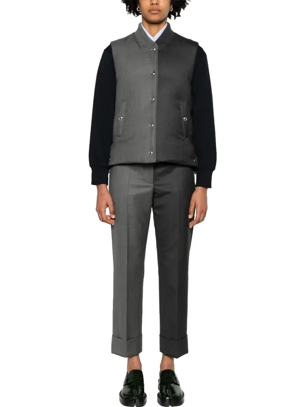 Thom Browne Tapered-leg Wool Trousers - Grey
