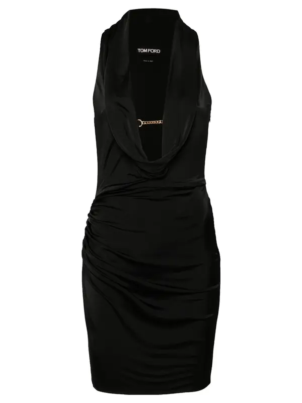 TOM FORD Cowl-neck Mini Dress - Black