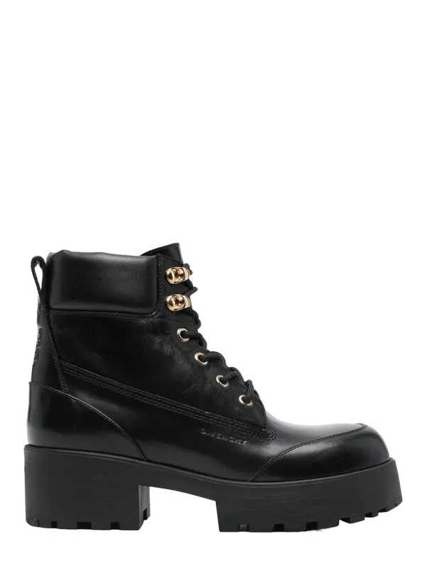 Givenchy Trekker Leather Combat Boots - Black