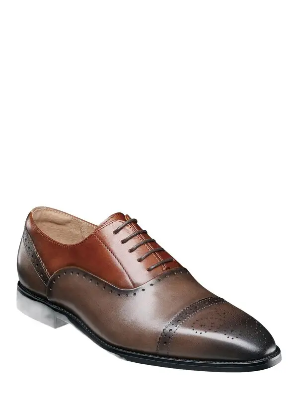 STACY ADAMS Reynolds Cap Toe Oxford - Gray Multi