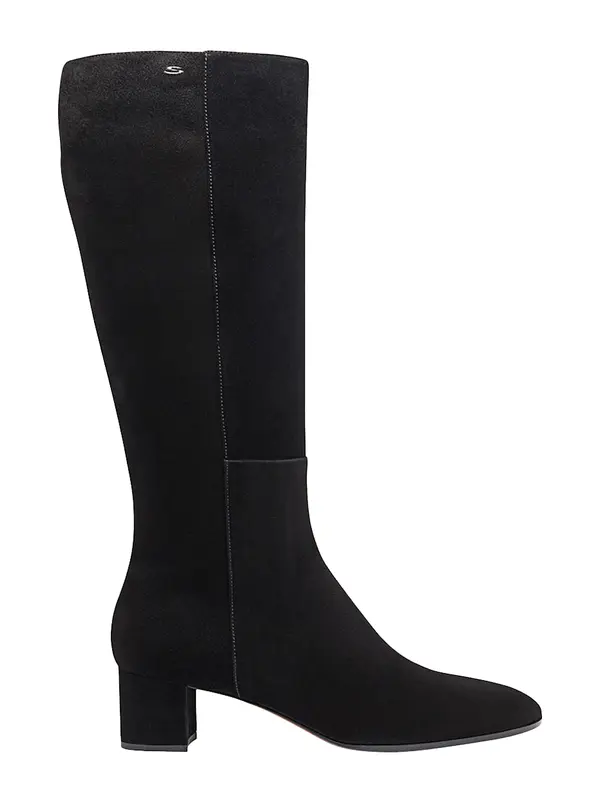 Santoni Suede Knee Boots - Black