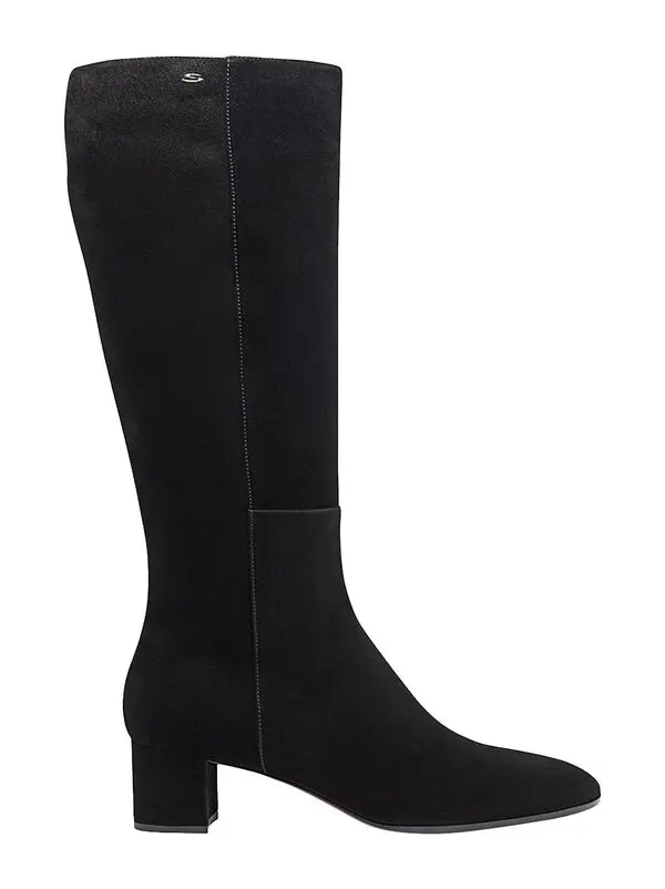 Santoni Suede Knee Boots - Black