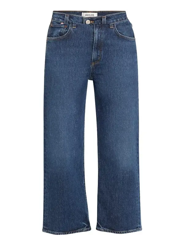 AGOLDE Ren Wide-leg Cropped Jeans - Dkblue