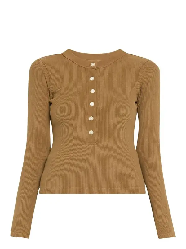 Citizens Of Humanity Varra Long-sleeve Henley Top - Brown