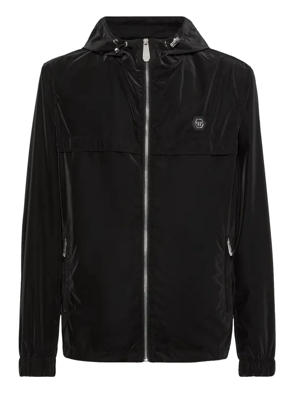 Philipp Plein Camouflage-print Hooded Windbreaker - Black