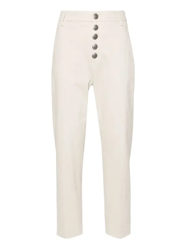 DONDUP Nima Logo-plaque Trousers - Neutrals