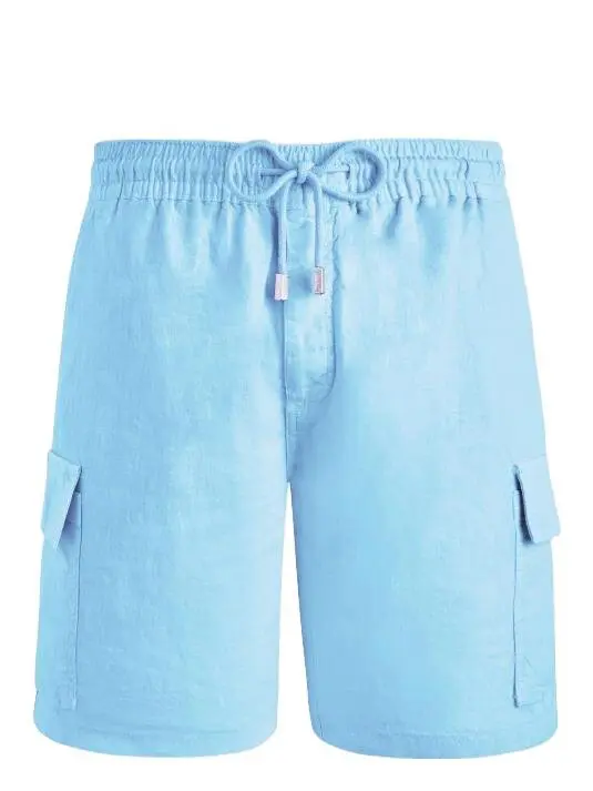 Vilebrequin Linen Cargo Swim Trunks - Blue