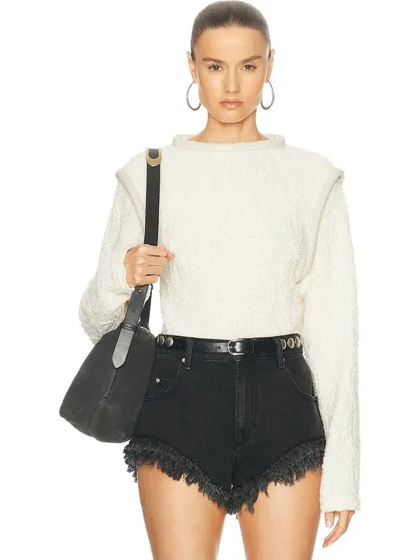Isabel Marant Ladiva Textured Knit Sweater - Ecru