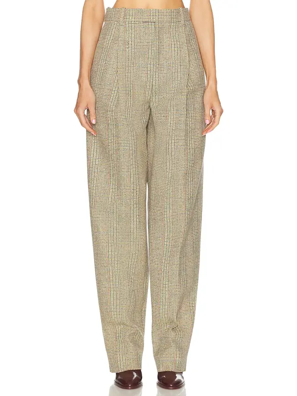 Bottega Veneta Tailored Tweed Trouser - Beige  Yellow  & Blue