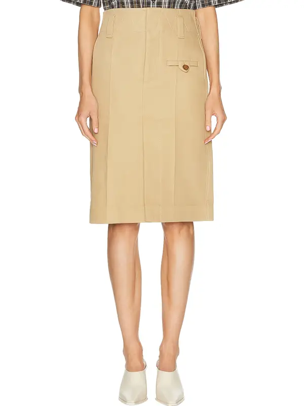 Bottega Veneta Midi Skirt - Pale Oak