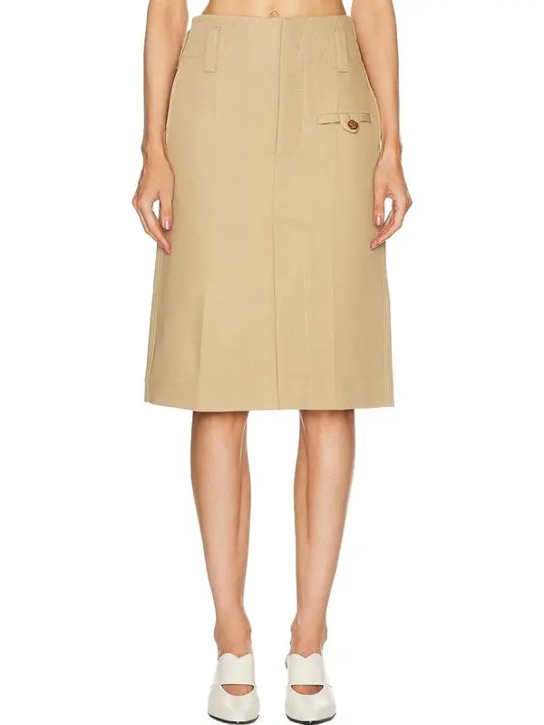 Bottega Veneta Midi Skirt - Pale Oak