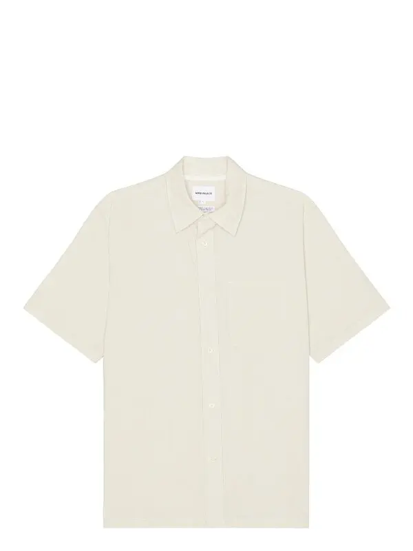 Norse Projects Ivan Relaxed Cotton Linen Shirt In Cream - Ecru
