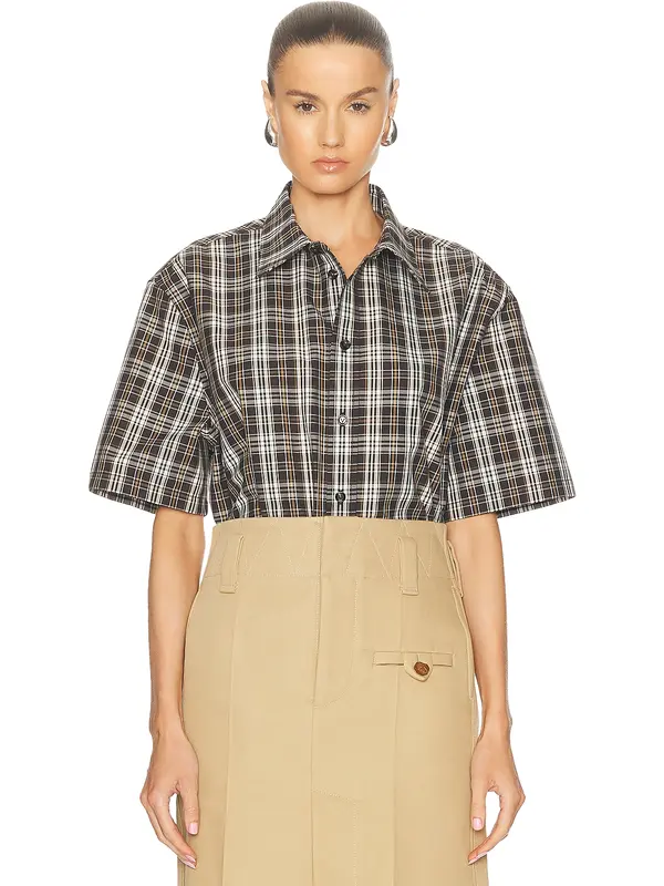 Bottega Veneta Short Sleeve Shirt - Fondant  Dove  & Mint